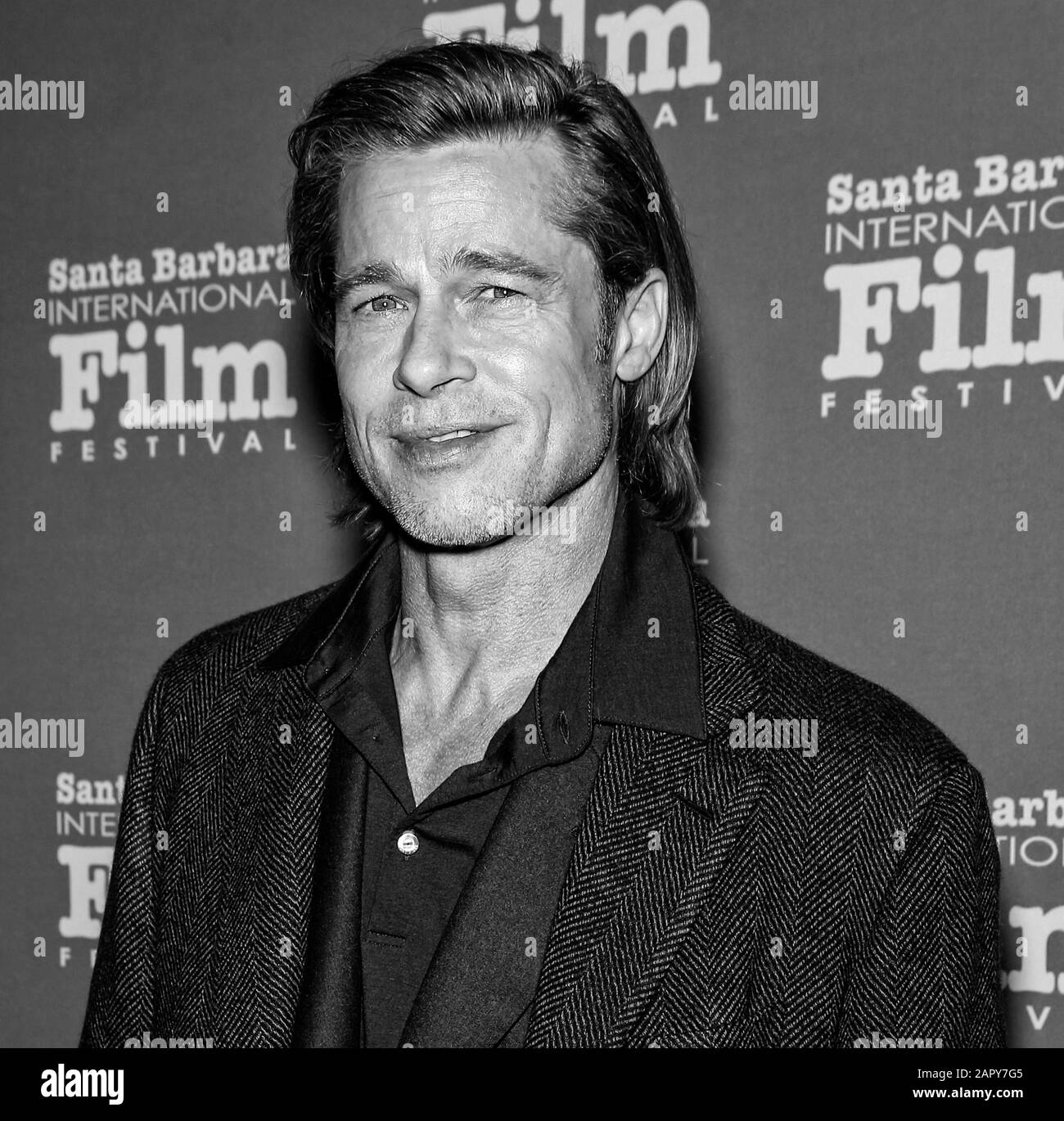 Celebrities Brad Pitt Black and White Stock Photos & Images - Alamy