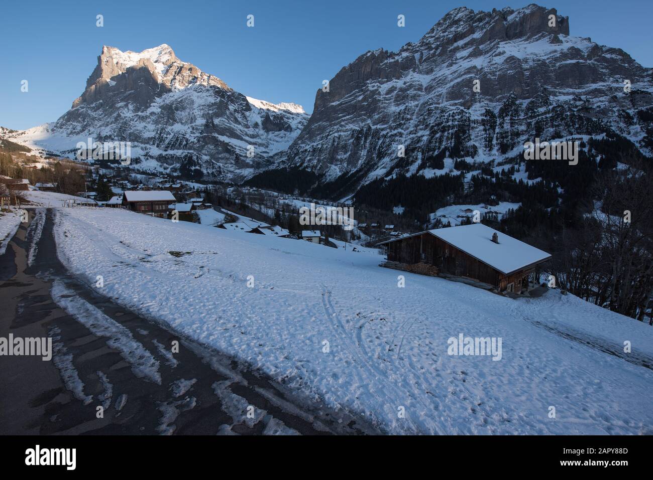 Grindelwald village in switzerland Stock Photo - Alamy