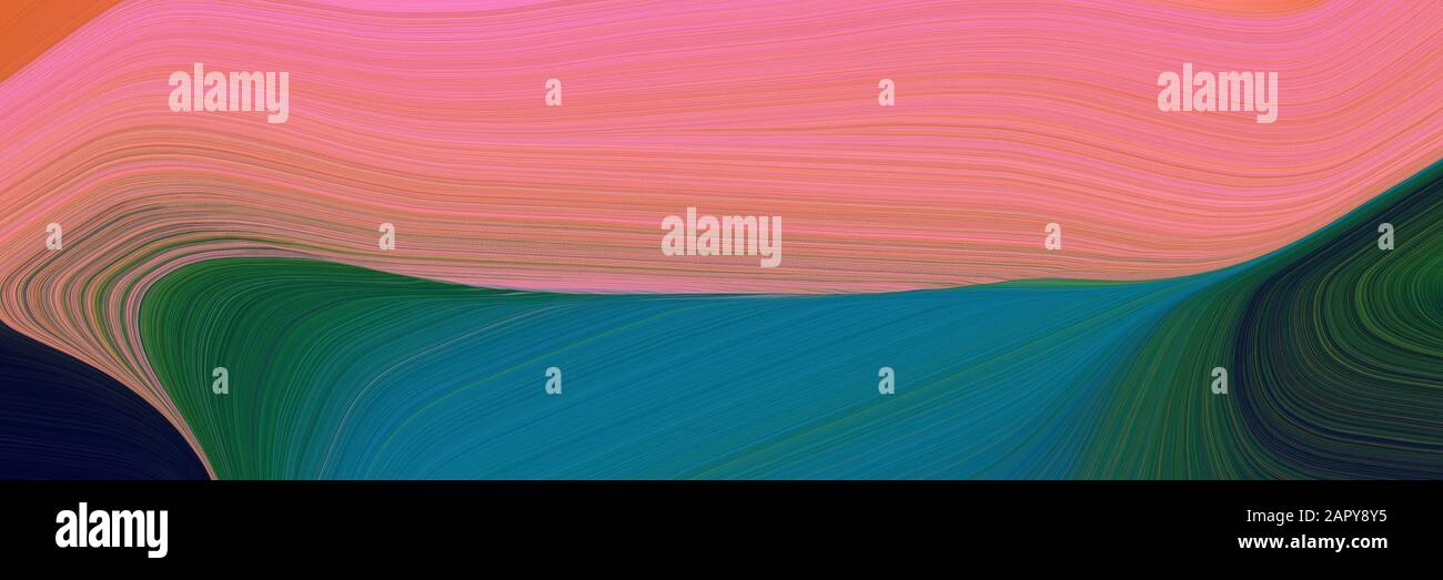 modern horizontal header with teal green, light coral and pastel brown ...