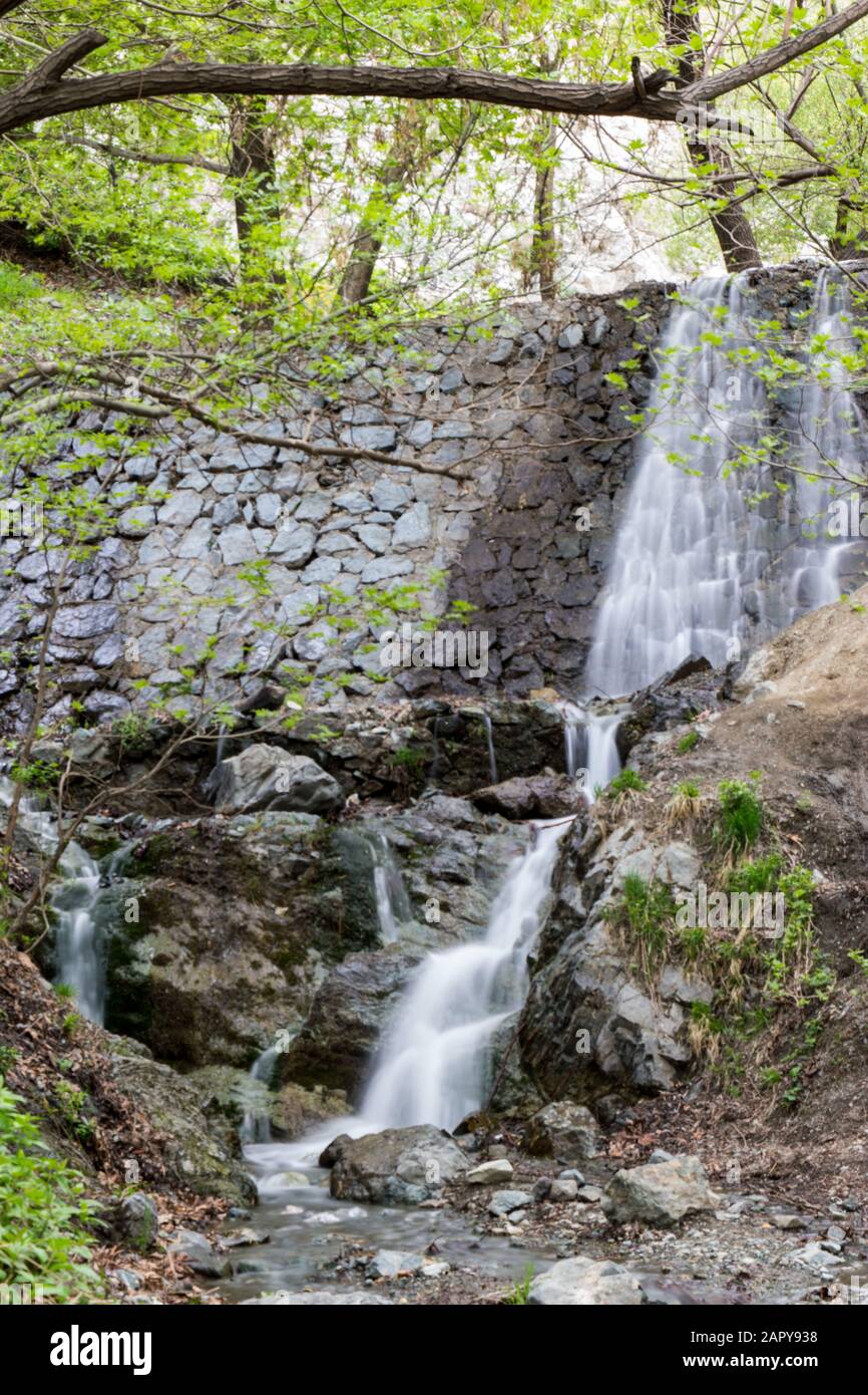 long exposure photography of artificial waterfall on the path of golab ...