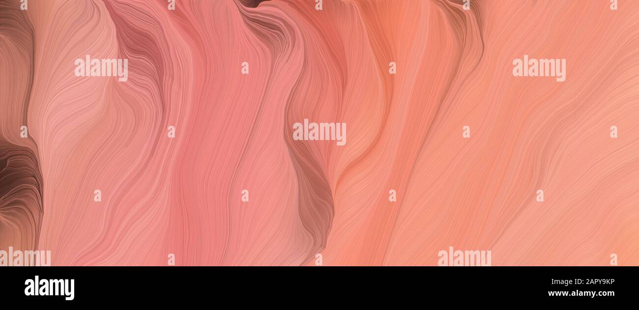 flowing horizontal banner with dark salmon, old mauve and moderate red ...