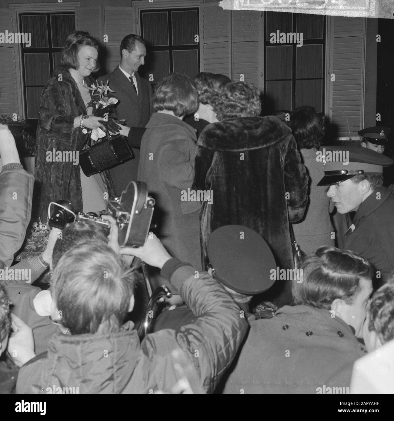 Princess Irene and Prince Don Carlos at Palace Soestdijk on the steps ...