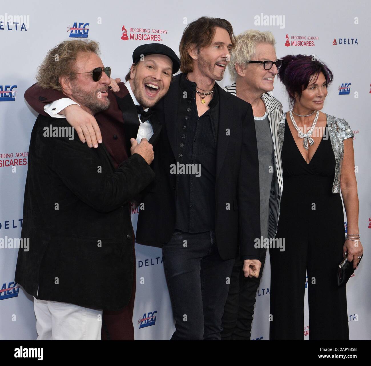 Los Angeles, USA. 25th Jan, 2020. (L-R) Sammy Hagar, Gavin DeGraw, Rick ...