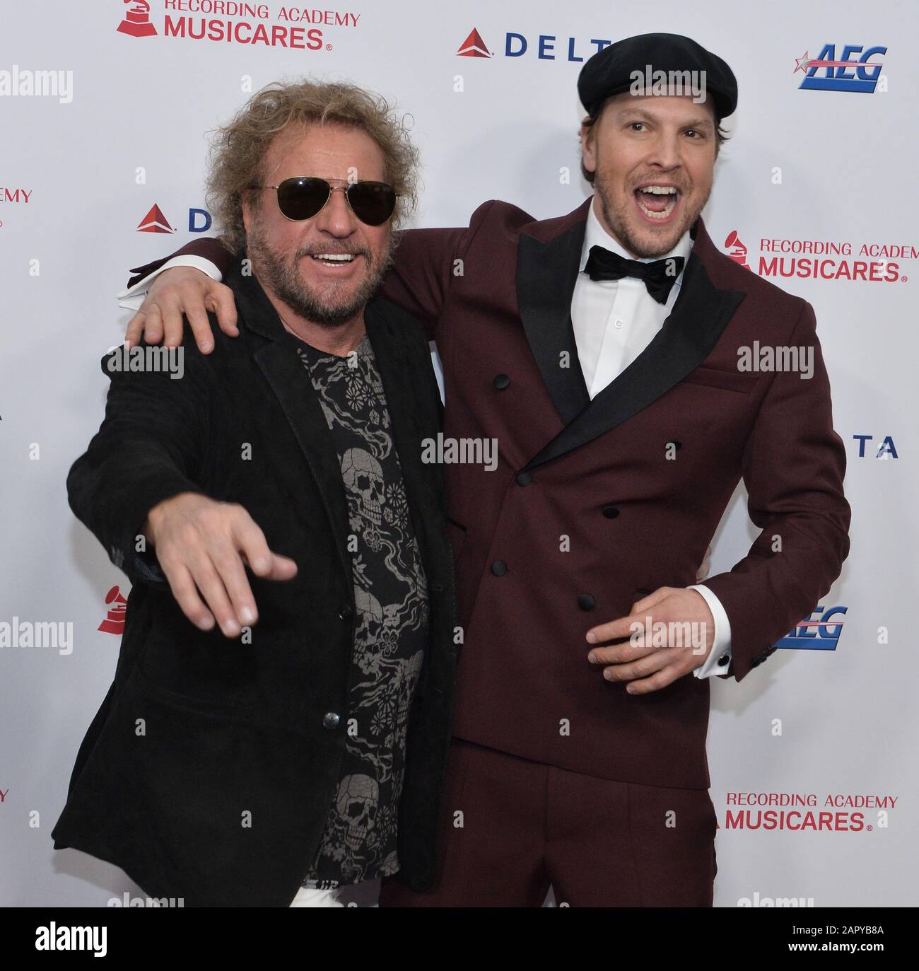 Los Angeles, USA. 25th Jan, 2020. Sammy Hagar (L) and Gavin DeGraw of ...