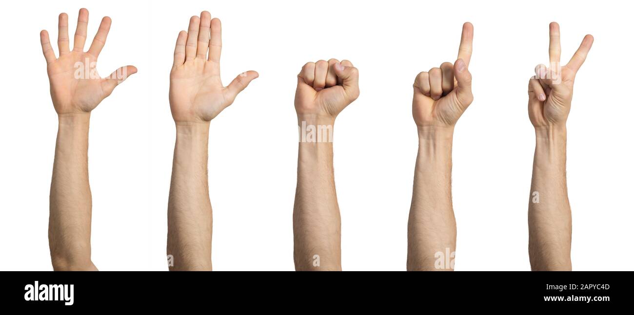 Set various hand gestures hi-res stock photography and images - Alamy