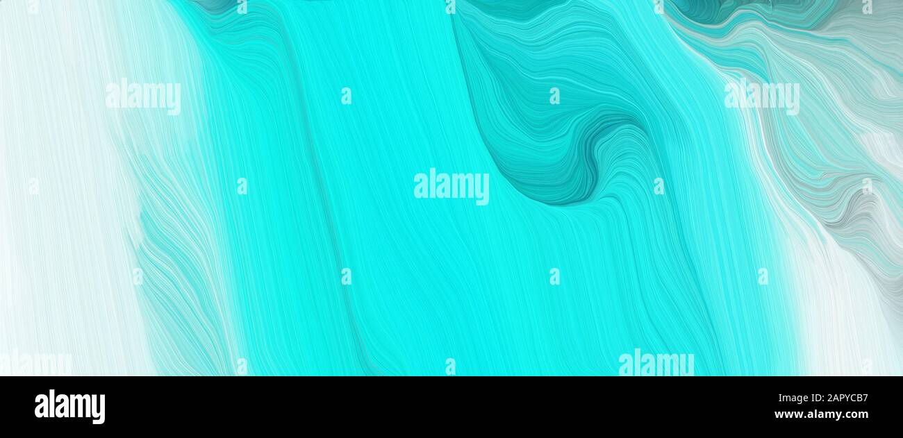 surreal banner with bright turquoise, pale turquoise and sky blue ...