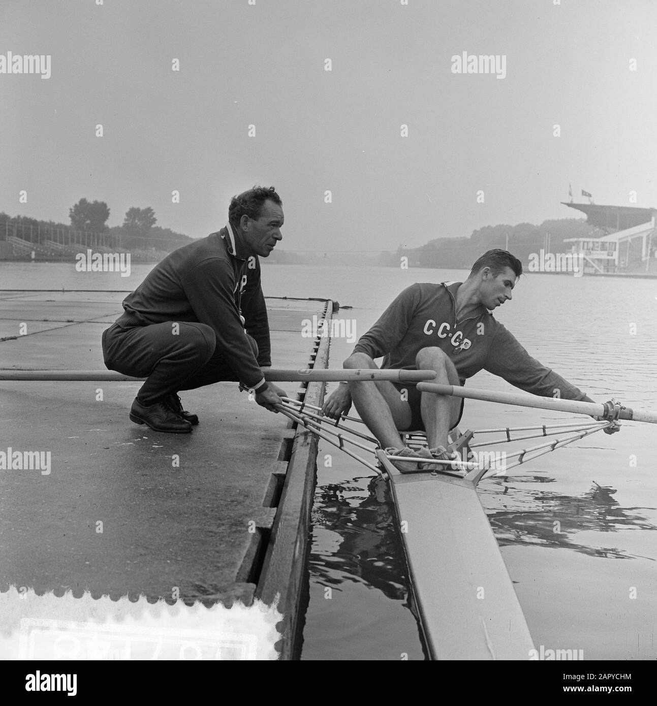 Training European rowing championships, V. Ivanov (Russian) with coach ...