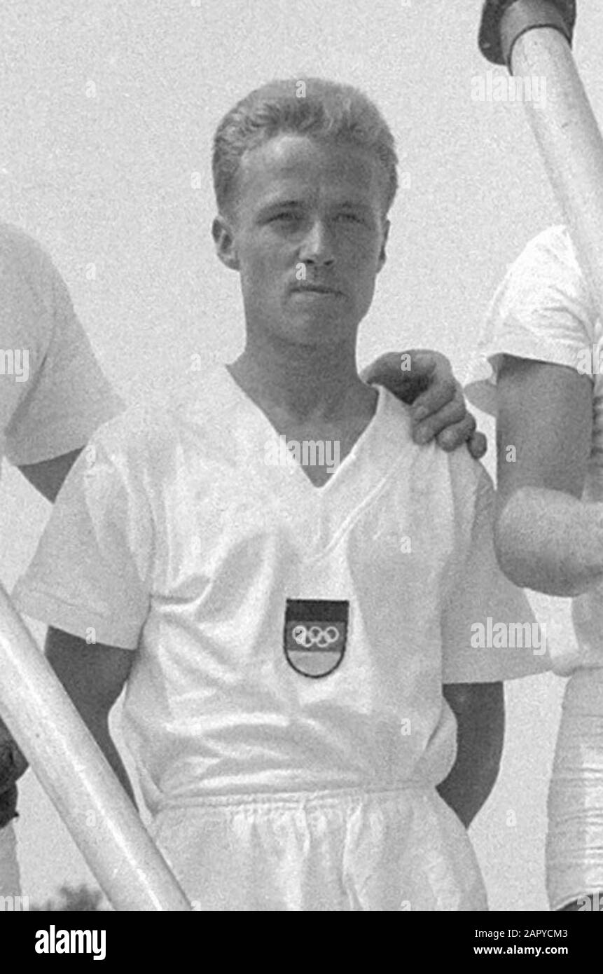 European rowing championships at the Bosbaan, German two with helmsman ...