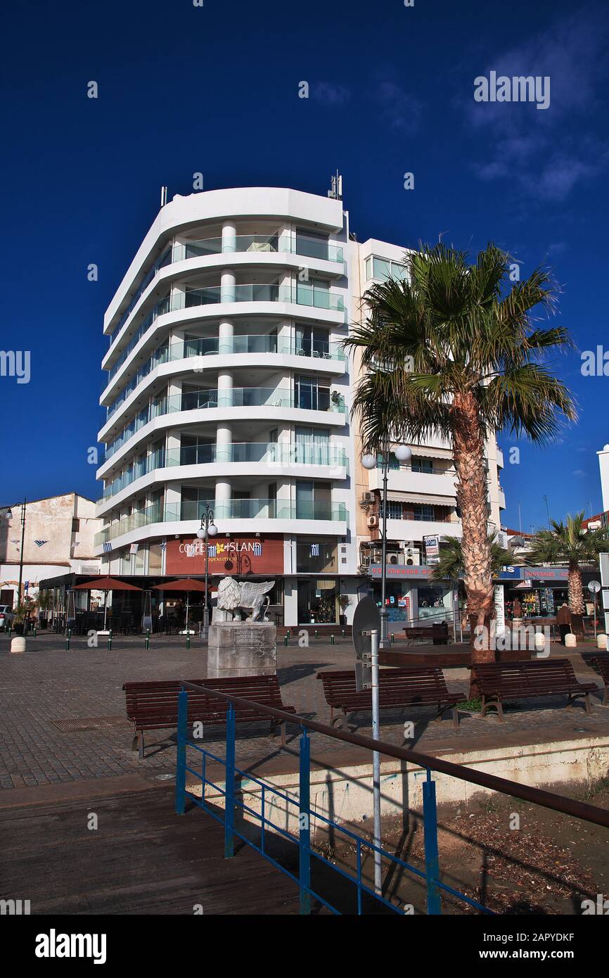 Larnaca, Cyprus - 06 Jan 2016. The seafront in Larnaca city, Cyprus ...