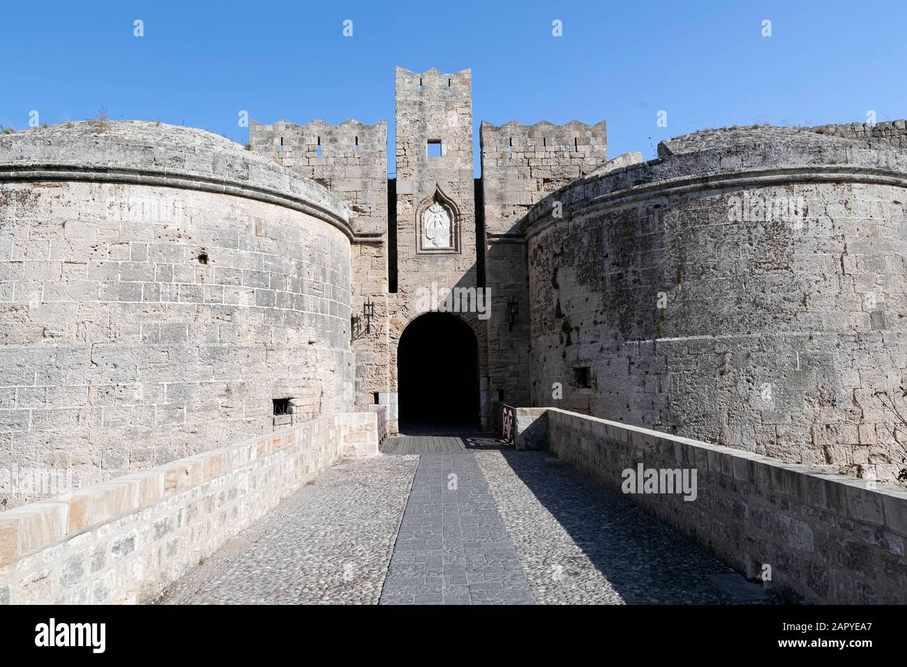 Gate d'Amboise in the fortress on the island of Rhodes Stock Photo - Alamy