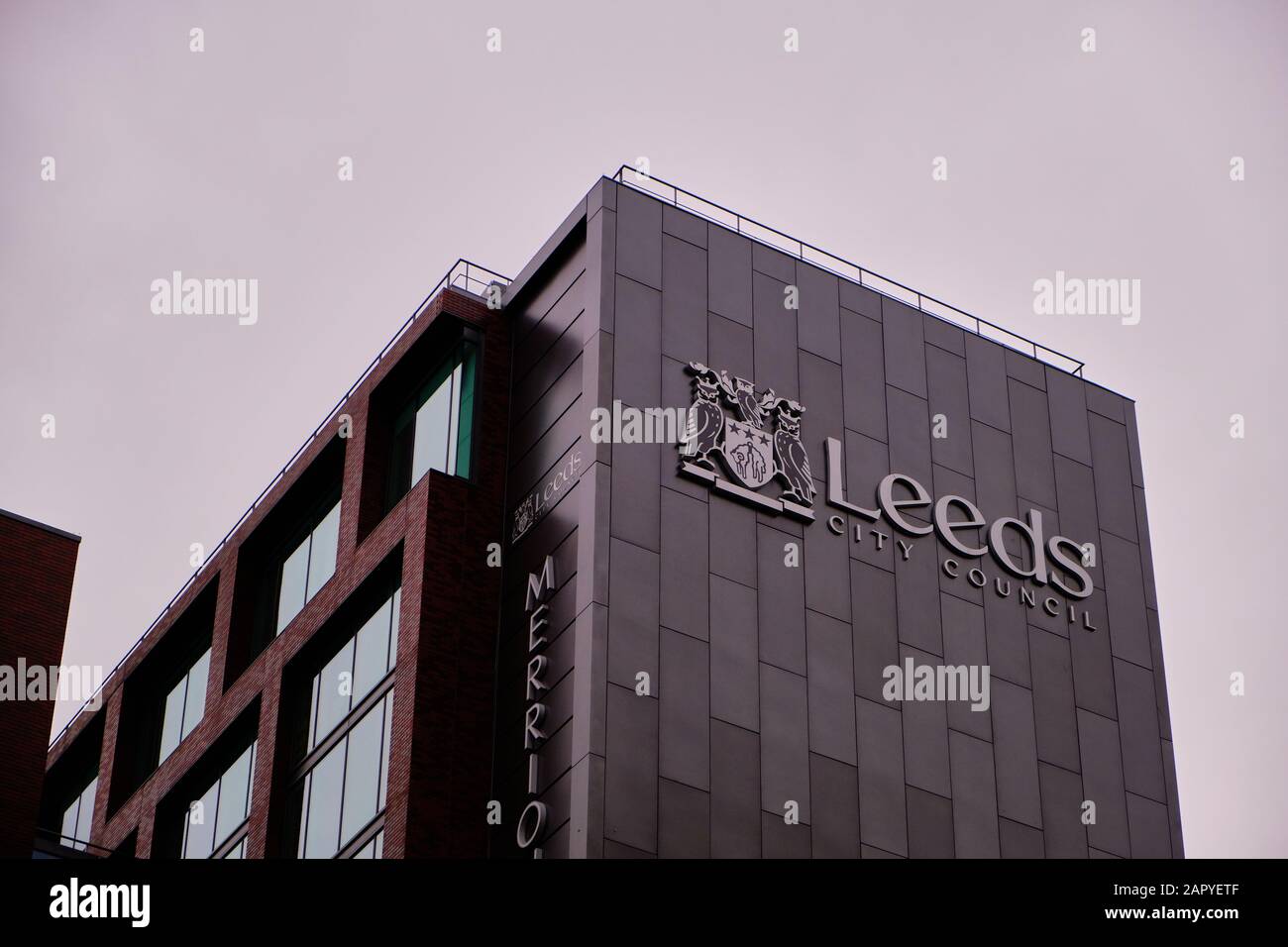 LEEDS, UNITED KINGDOM - Jan 11, 2020: Leeds city council sign on side ...