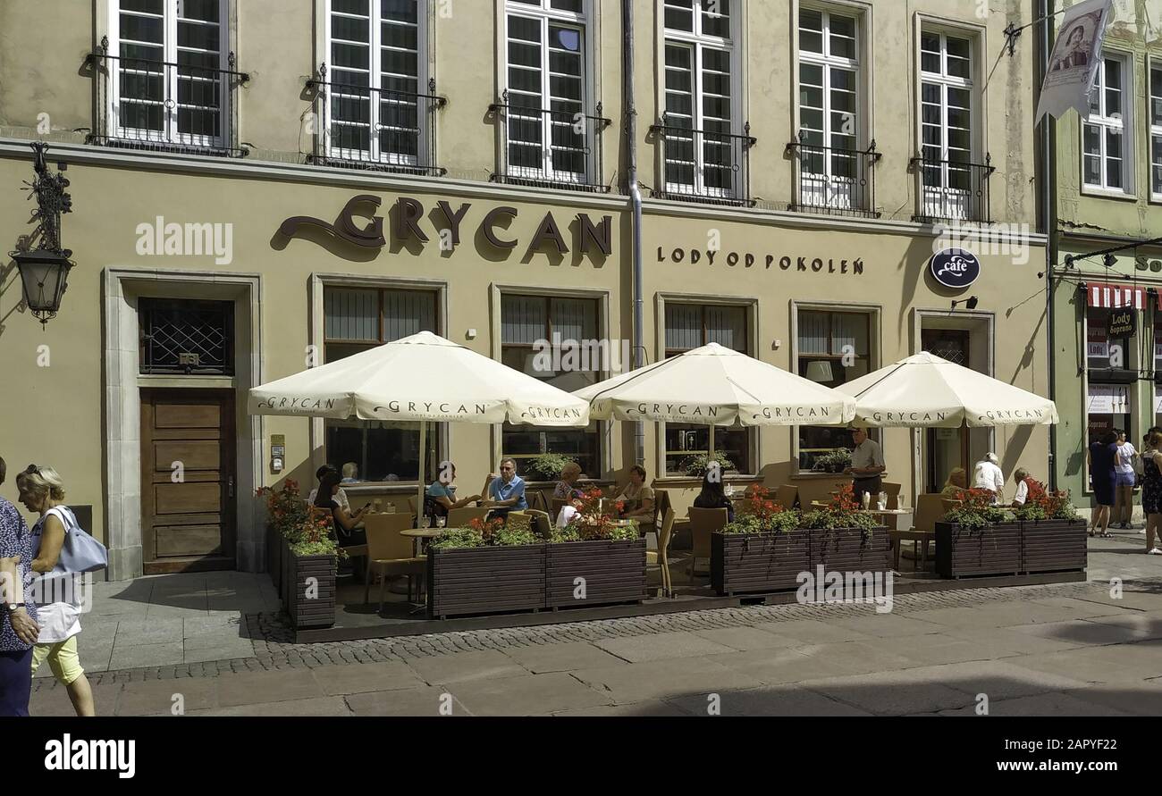 GDANSK, POLAND - Aug 05, 2019: Grycan is an ice cream parlour-café ...