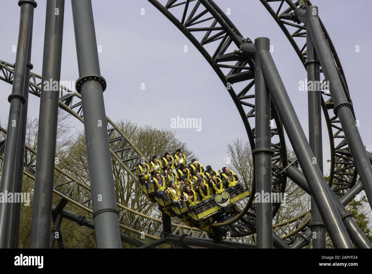 The smiler roller coaster ride hi-res stock photography and images - Alamy