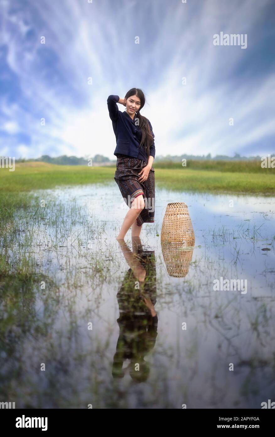 Working woman in countryside,Thailand Stock Photo - Alamy