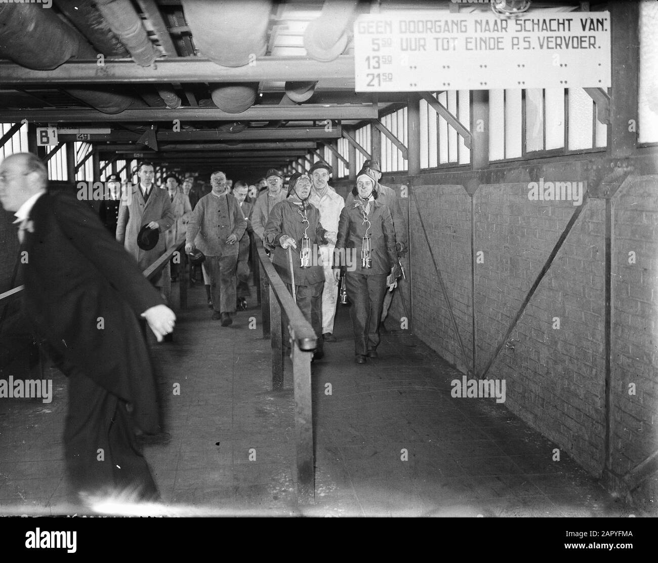 Princess Juliana at Maurits State Mine. Princess in miner's clothing ...