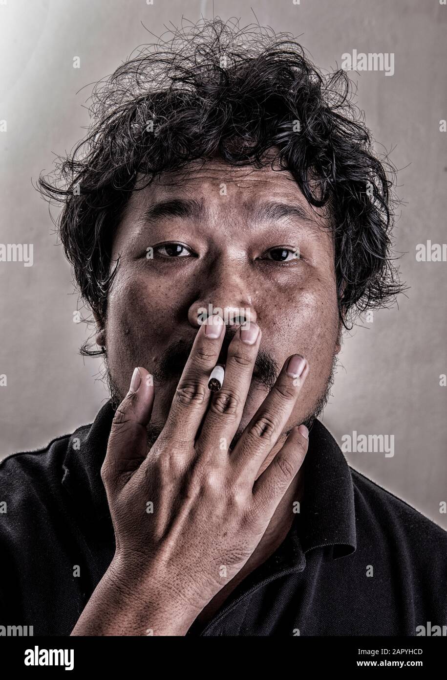 Man smoking (Retro style Stock Photo - Alamy