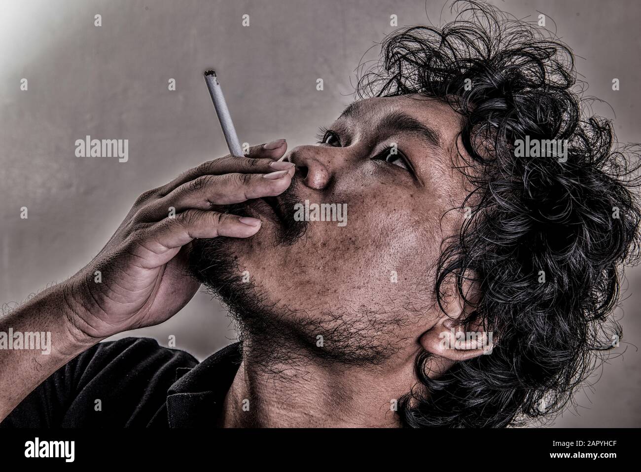 Man smoking (Retro style Stock Photo - Alamy