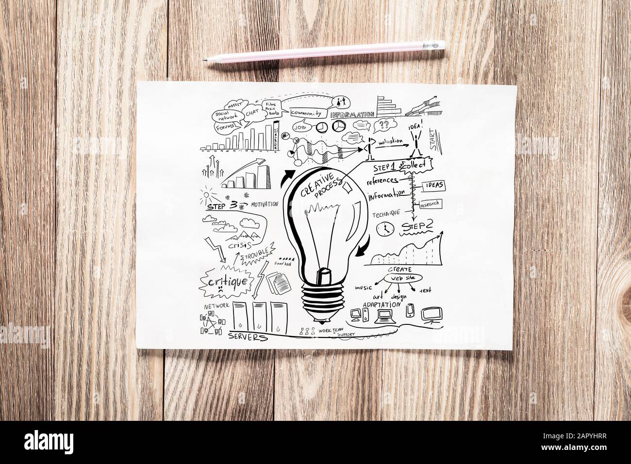 Business infographics pencil hand drawn Stock Photo - Alamy