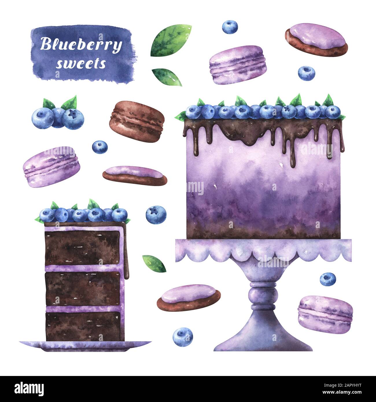 Collection of blueberry sweets Stock Photo - Alamy