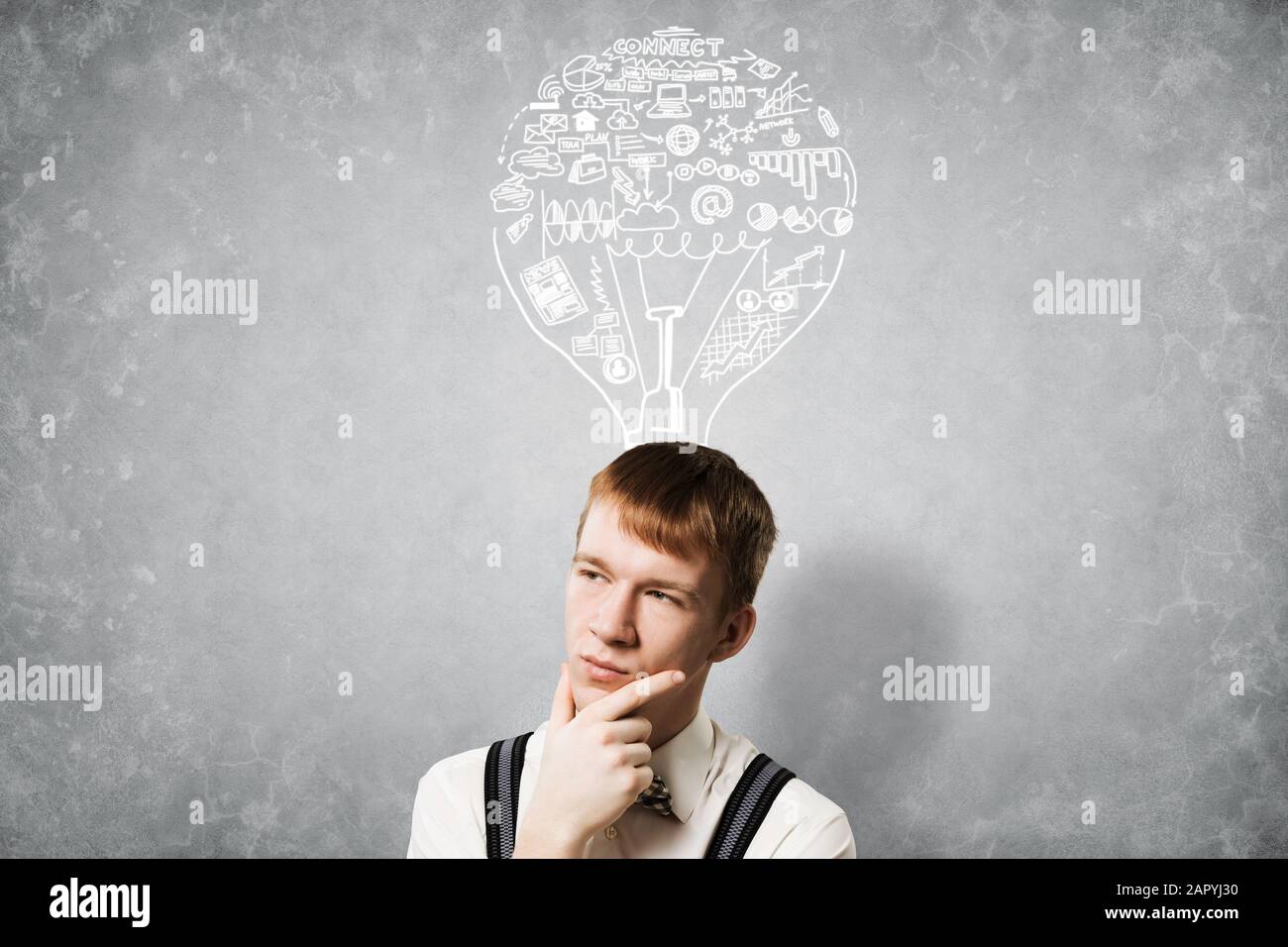 Redhead student thinking problem hi-res stock photography and images ...