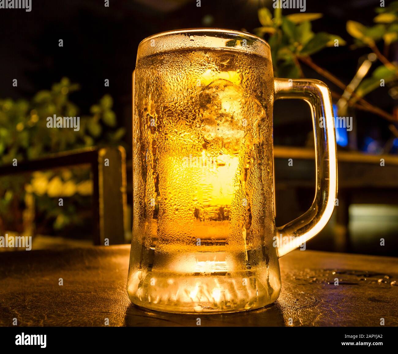 Glass of light beer Stock Photo - Alamy