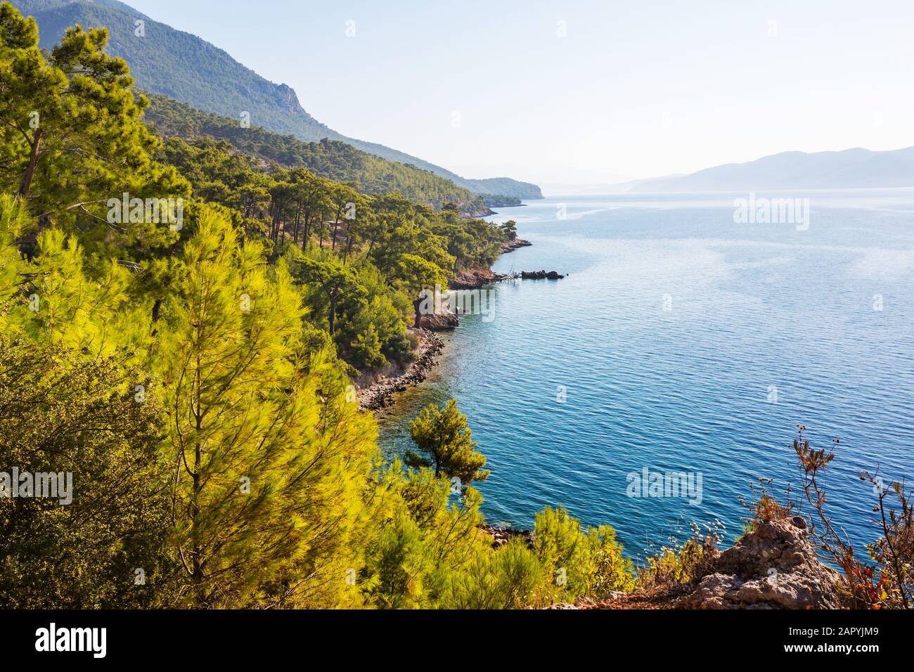 Beautiful sea coast in Turkey. Amazing natural landscapes along Lycian ...