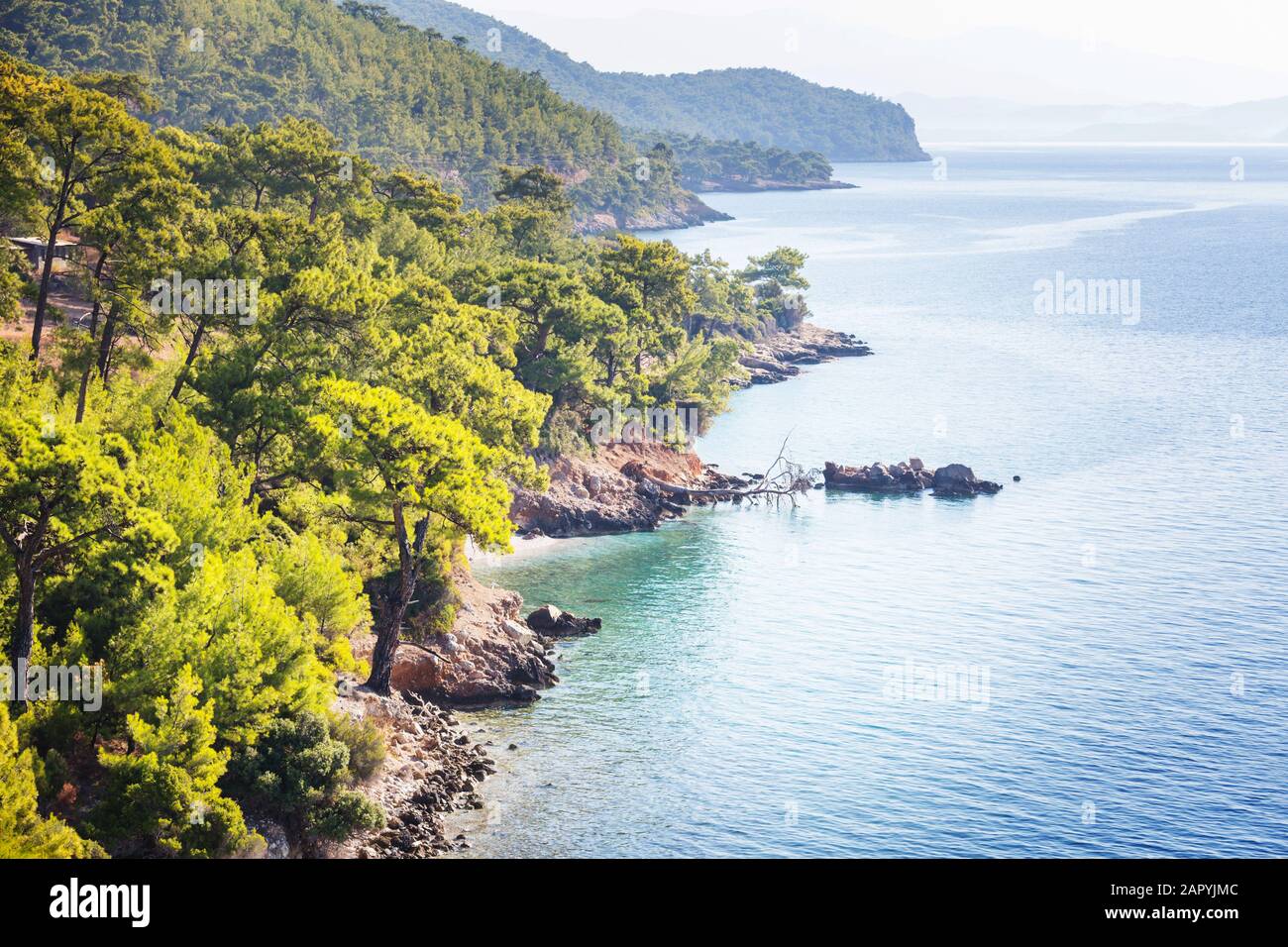 Beautiful sea coast in Turkey. Amazing natural landscapes along Lycian ...