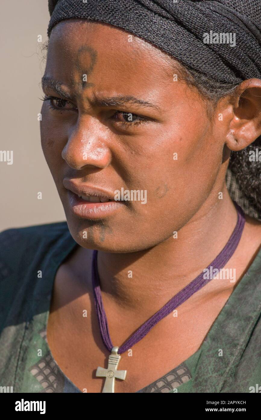 Portrait of local woman, Tigray Region, Ethiopia Stock Photo - Alamy