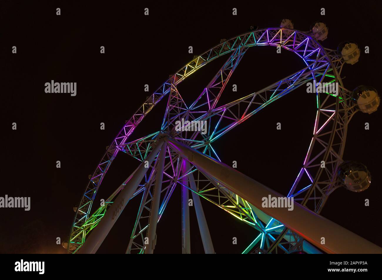 Melbourne, Australia - April 20, 2017: Colorful illuminated Melbourne ...