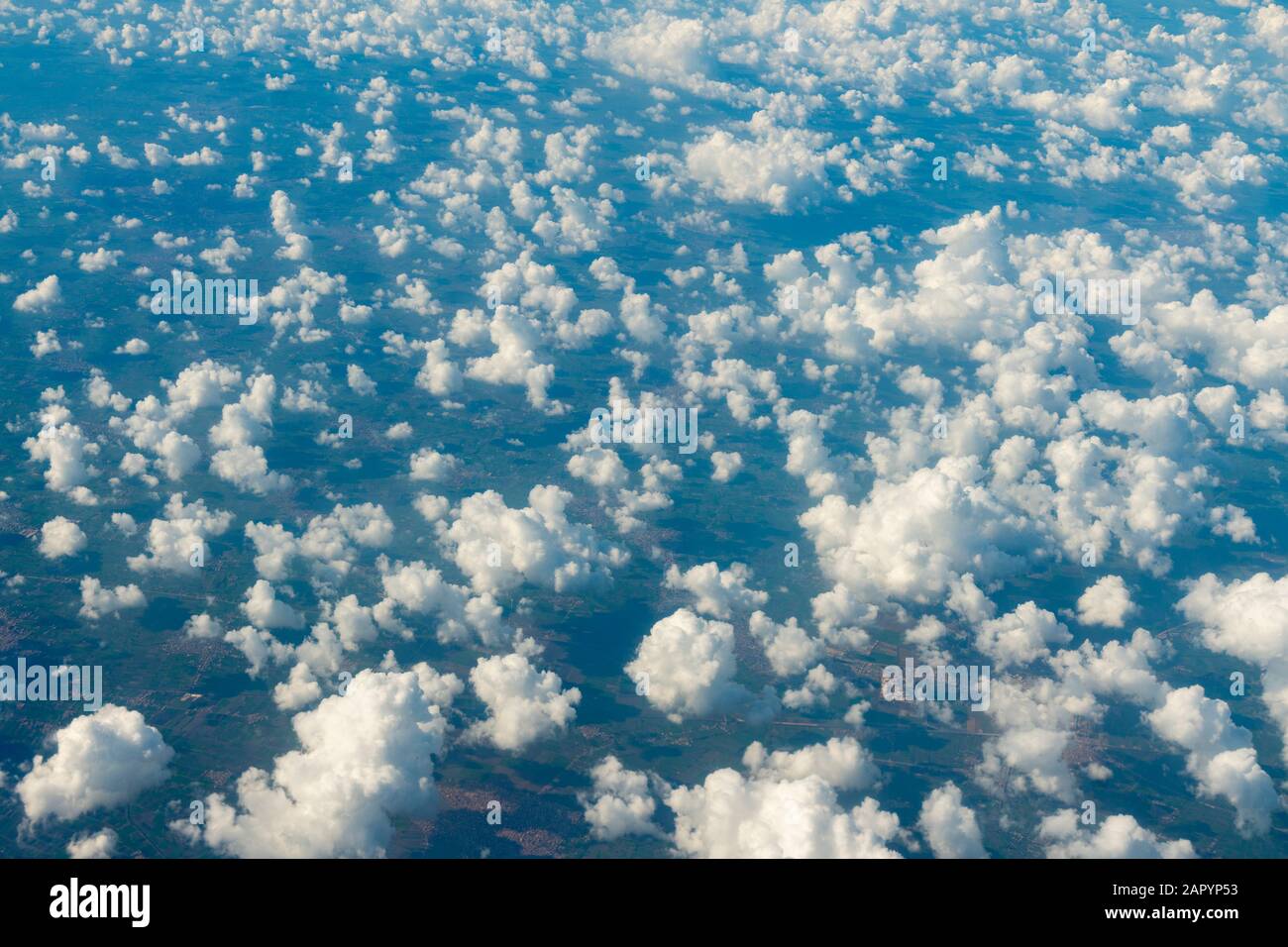 Beautiful landscape aerial view of Above The Clouds in the sky. The ...