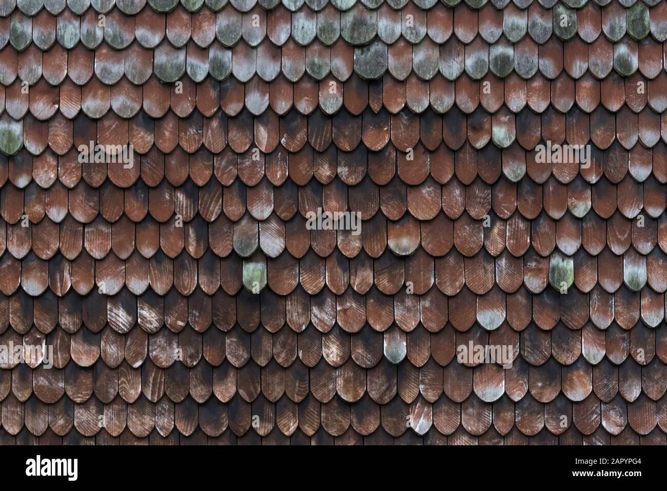 historic german wood shingles on a wall background Stock Photo - Alamy