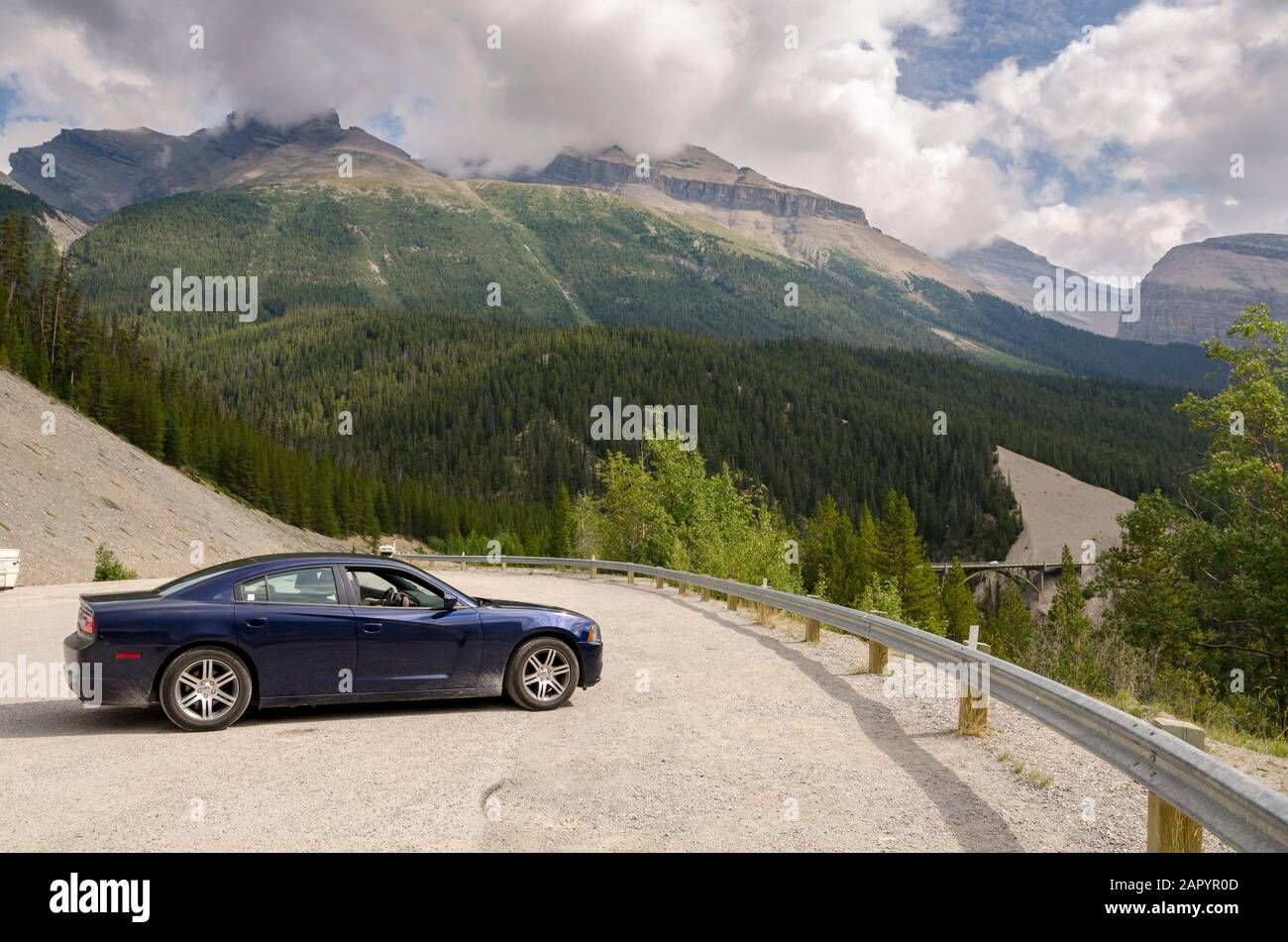 landscape along Icefield Parkway road in Alberta in Canada Stock Photo ...