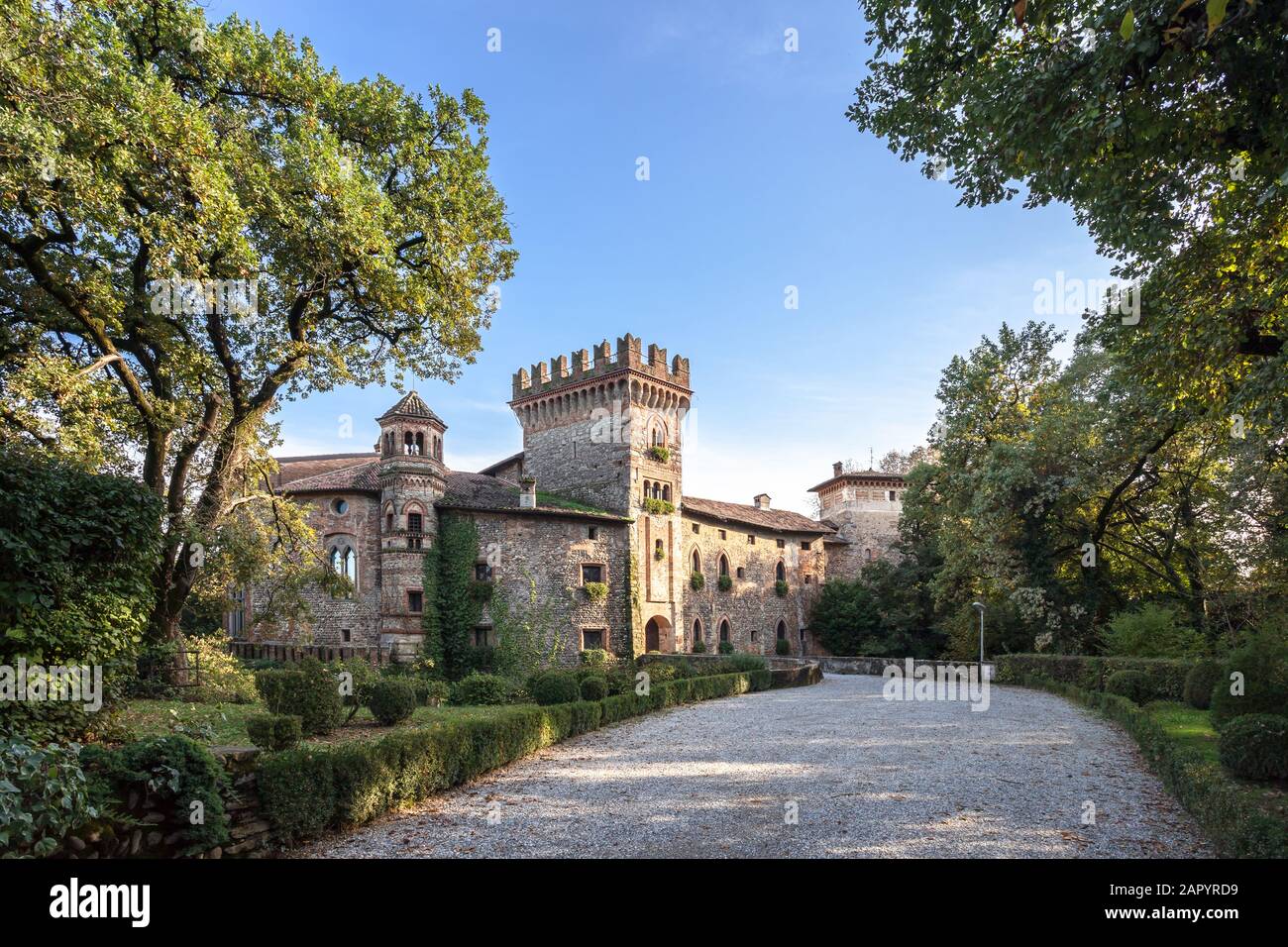 Medieval castle of Marne. Bergamo (ITALY) - October 25, 2019 Stock ...