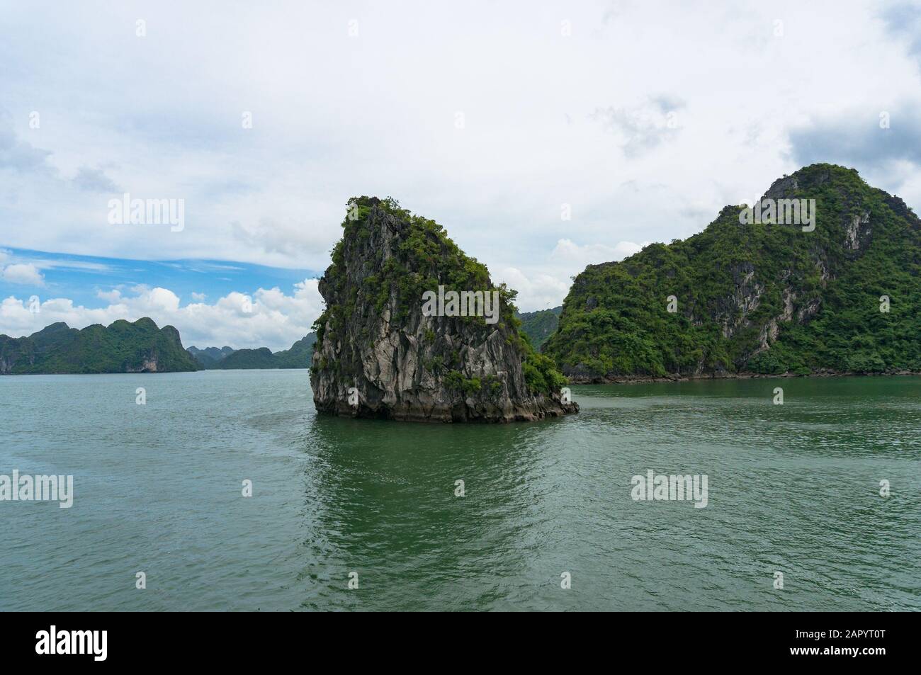 Halong bay landscape with karst islands. Ha Long Bay is UNESCO World ...