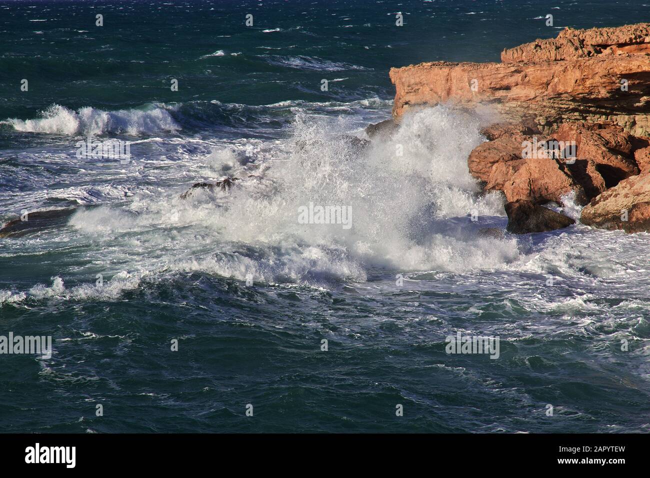 The storm on Mediterranean sea, Cyprus Stock Photo - Alamy