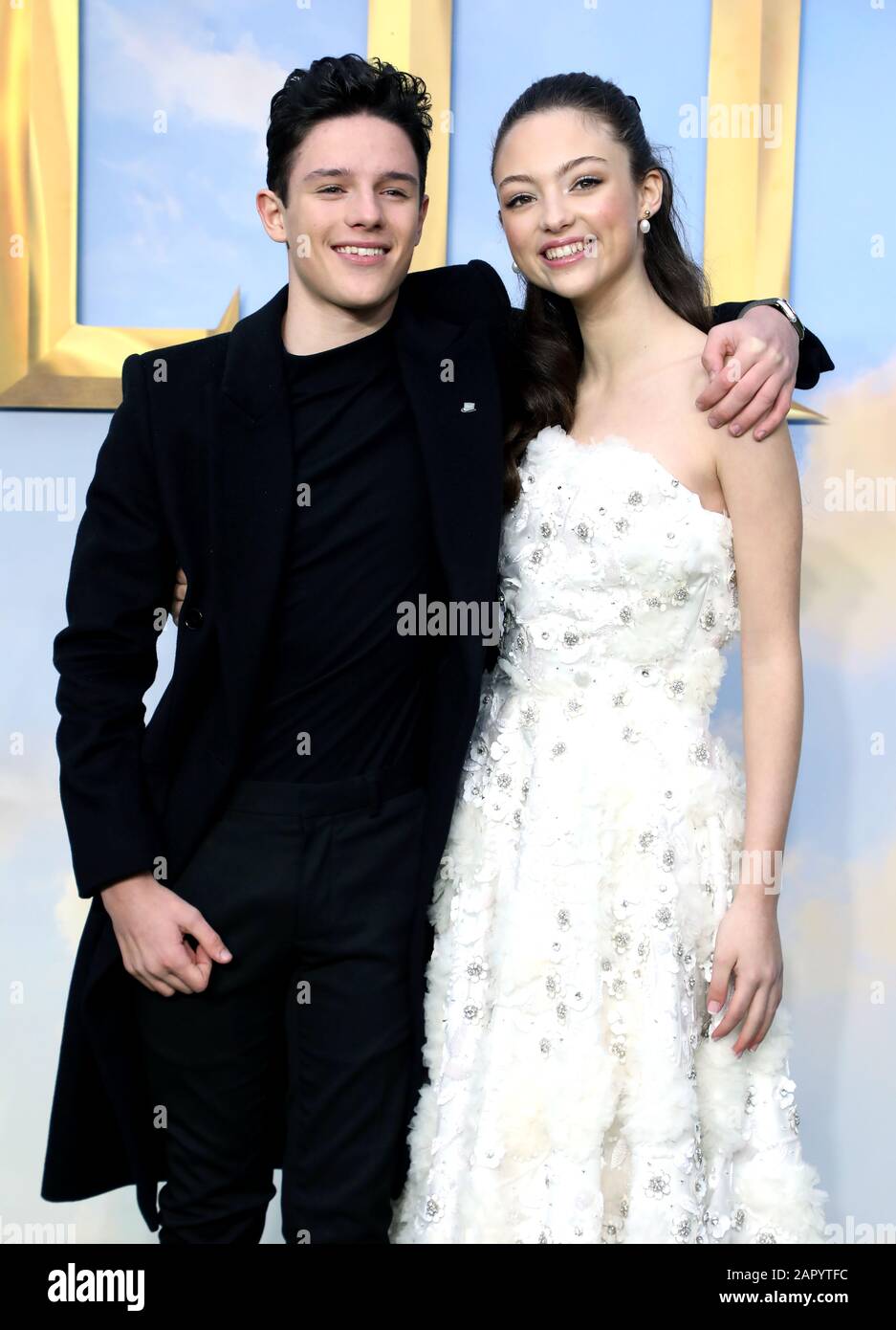 Harry Collett (left) and Carmel Laniado during Dolittle premiere at ...