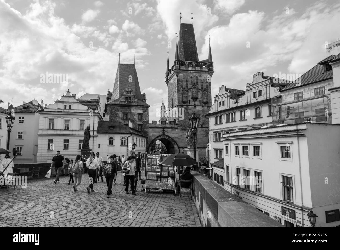 Prague bridge Black and White Stock Photos & Images - Alamy