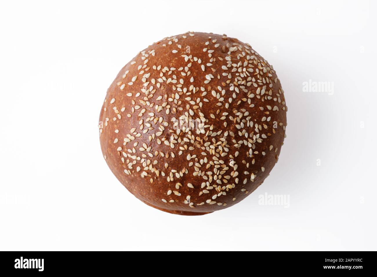 Homemade sourdough bread. Burger bun isolated on white background Stock ...