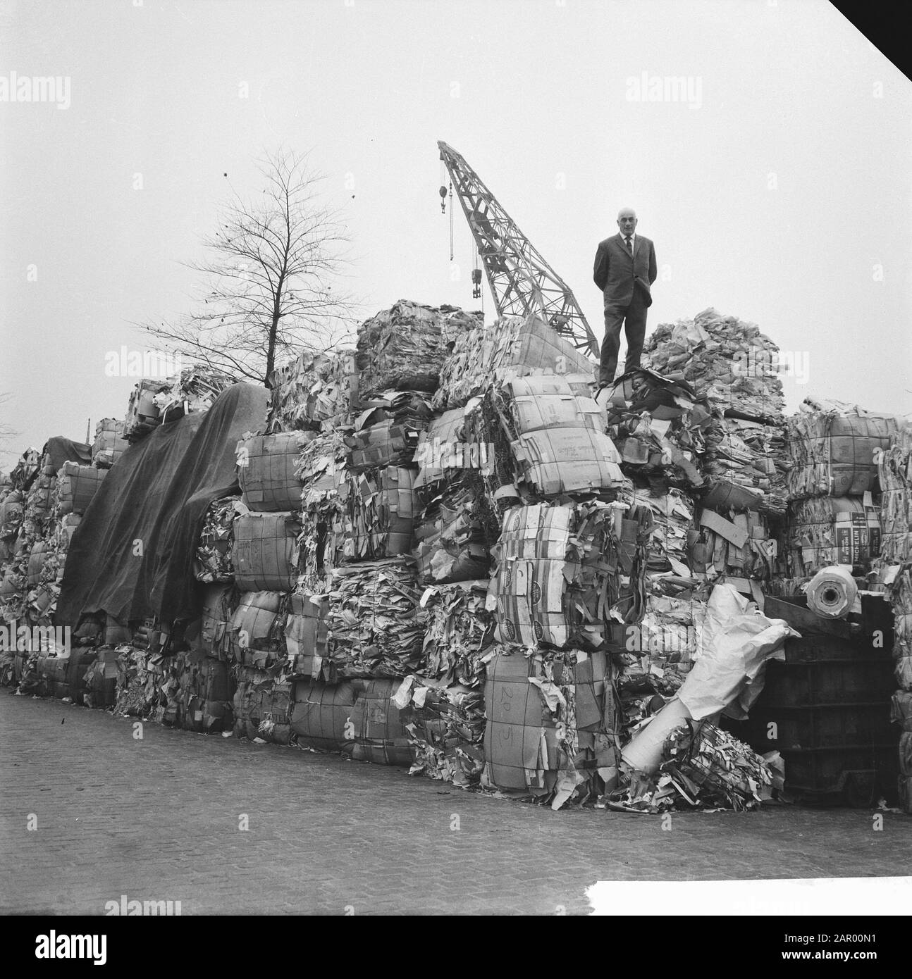 Task Telegraph: Old paper dealer Wessels. Stacked old paper Date ...