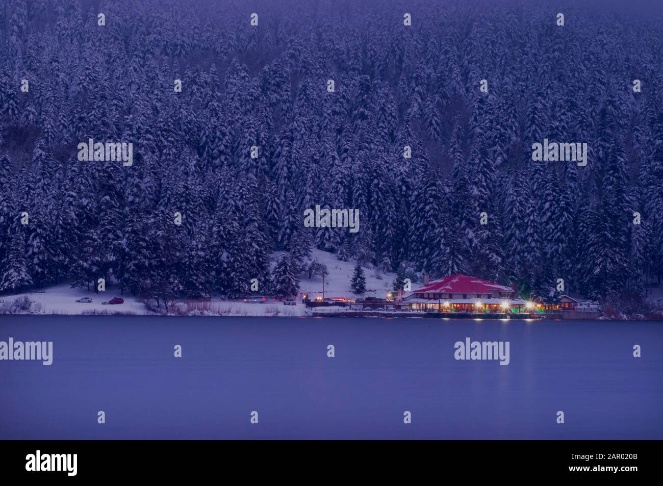 Winter season and snowy scenes from the Abant lake and nearby villages ...