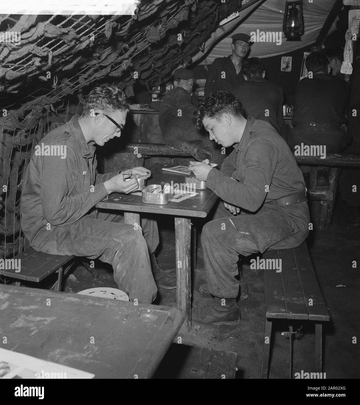 Army exercise in Germany. Open field kitchen Date: 12 October 1961 ...