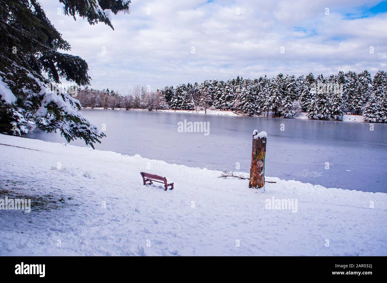 Winter season and snowy scenes from the Abant lake and nearby villages ...