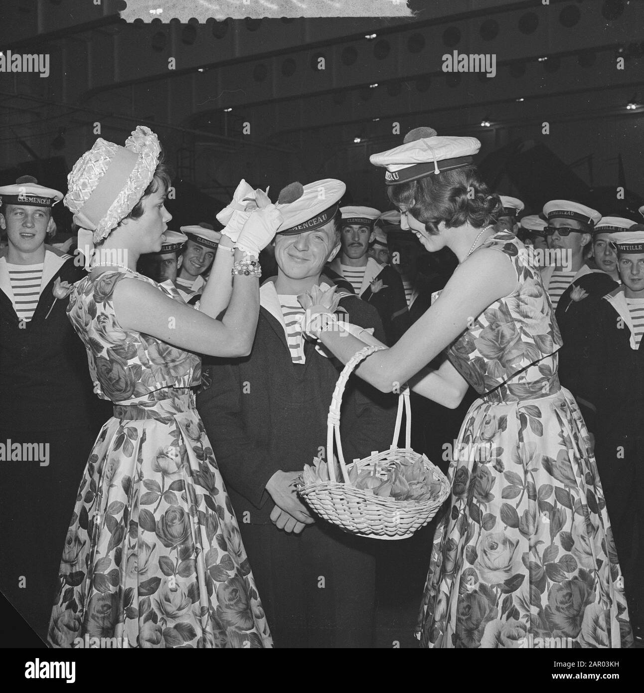 French Squadron in Rotterdam: Haarlem flower girls decorate a French ...