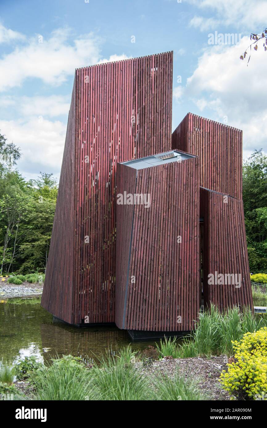 slate wooden tower in the water Stock Photo - Alamy