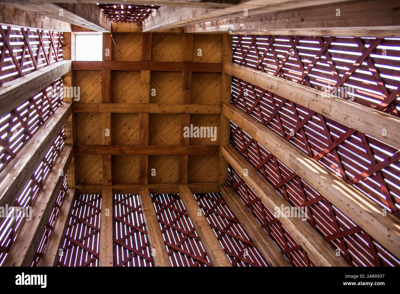 slate wooden tower in the water Stock Photo - Alamy