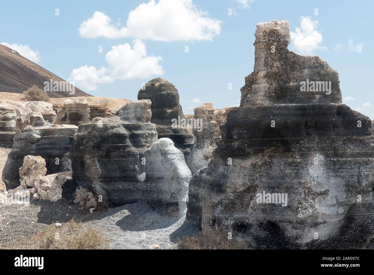 Lanzarote in the Canary Islands: strange rock formations in ash ...