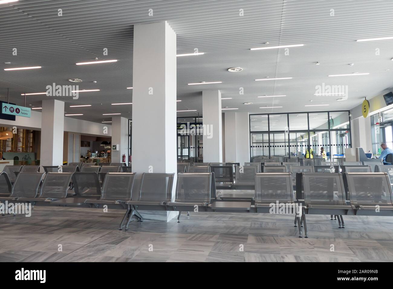 Inside an empty terminal building. Preveza Airport in Greece Stock ...