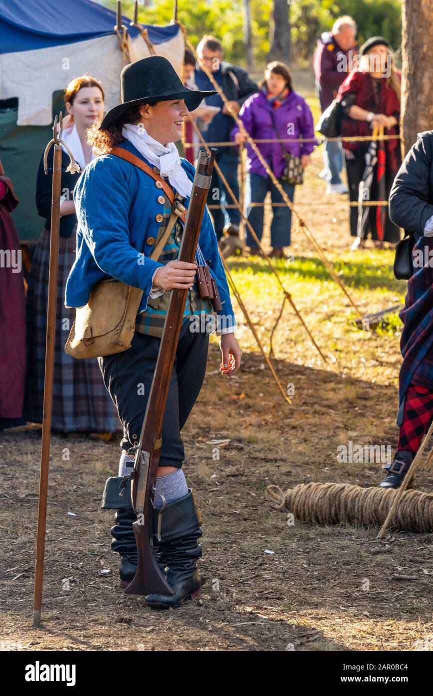 Member of Scottish Living History group in traditional dress ...