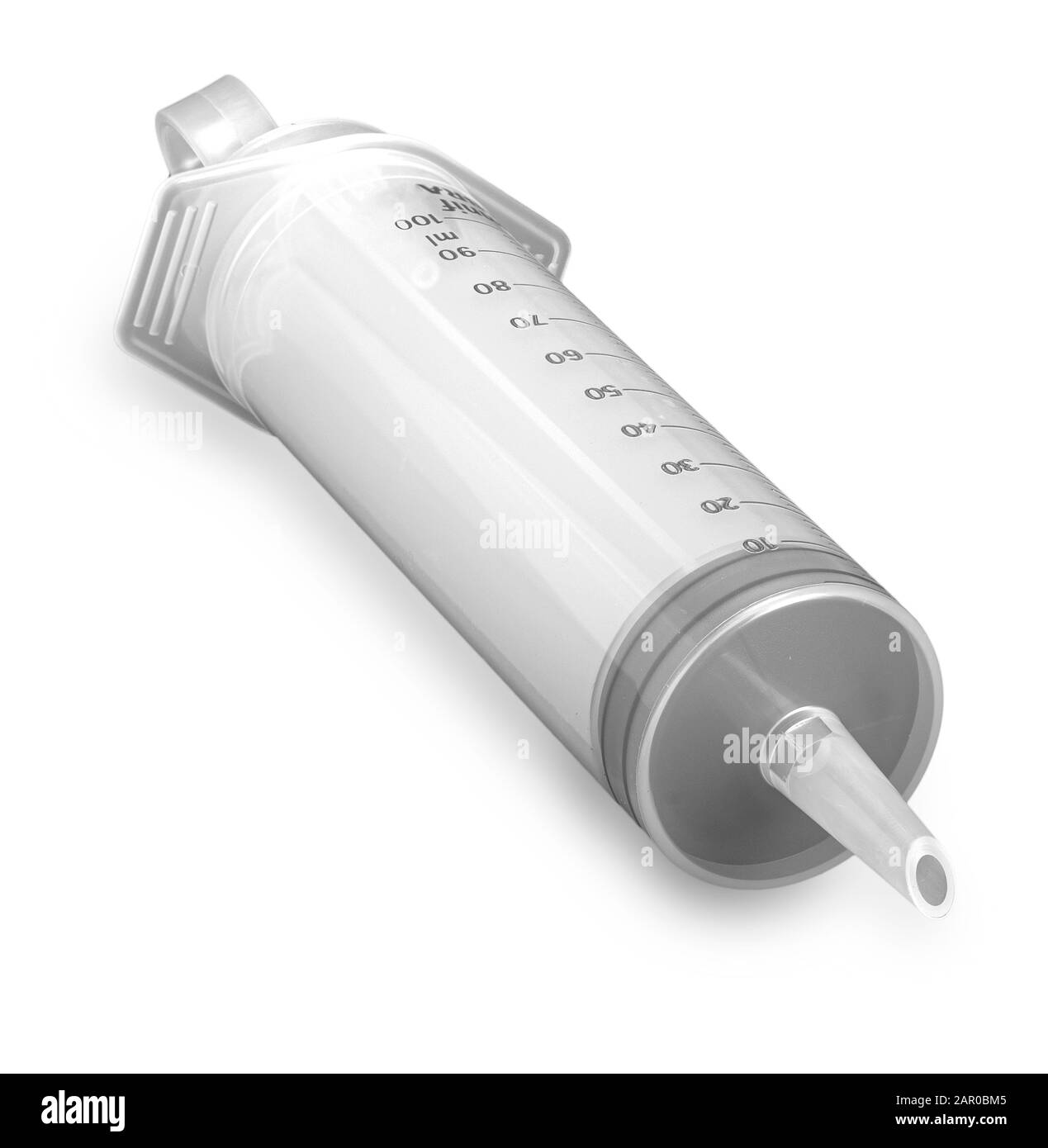 The medical syringe on a white background Stock Photo - Alamy