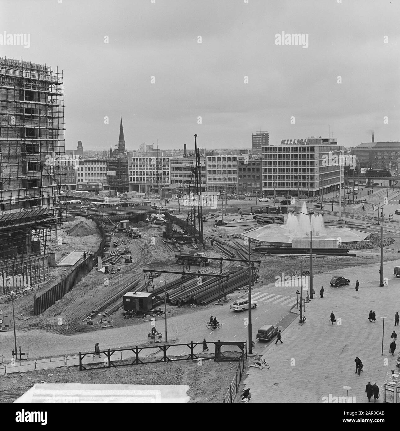 Metro-bouw in Rotterdam (building site at the Weena) Date: May 15, 1962 ...